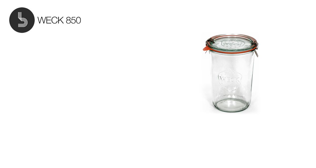 Pote de vidro hermético com boca larga Weck Mold 850ml