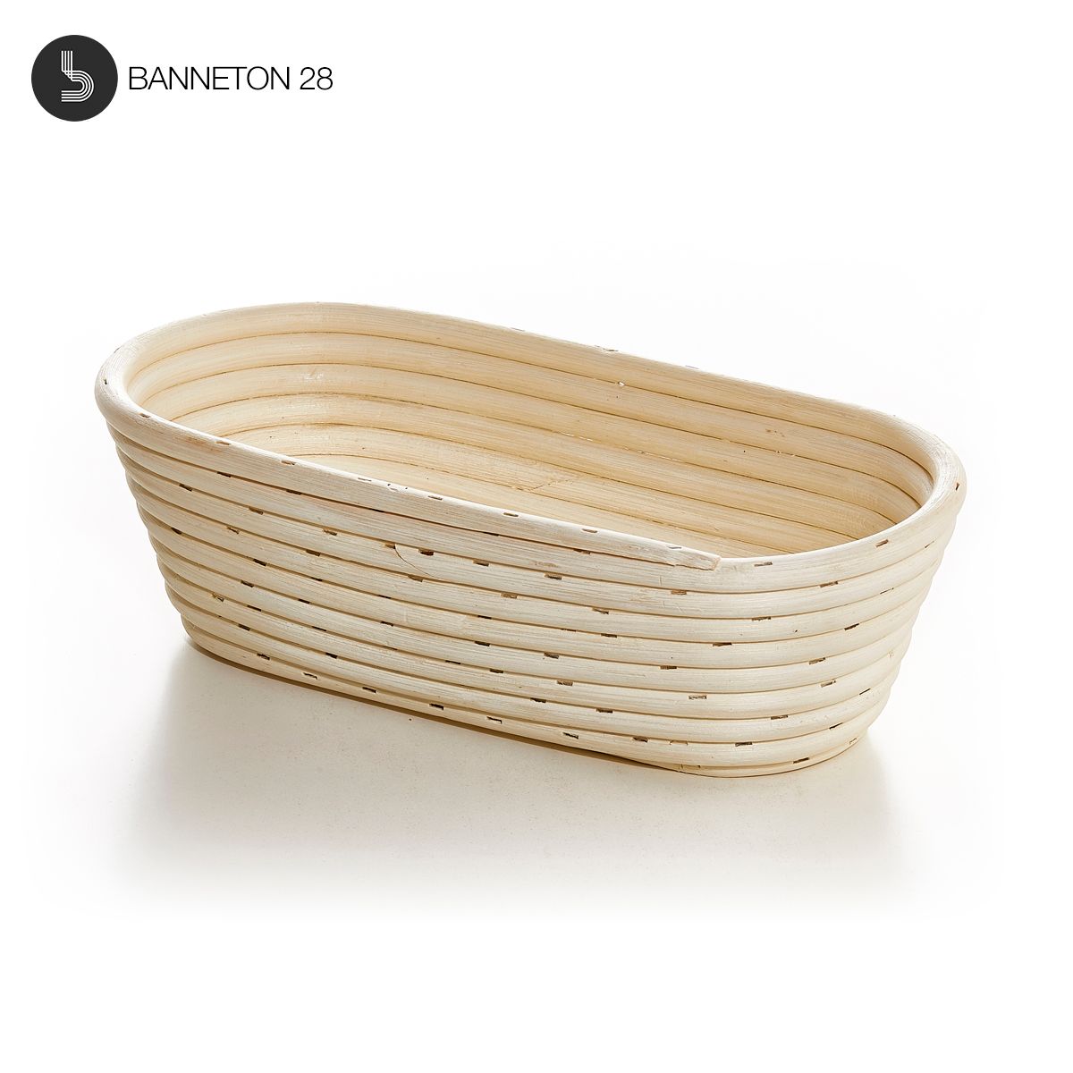 Banneton oval 28x14x8cm para pães artesanais e massas até 900g