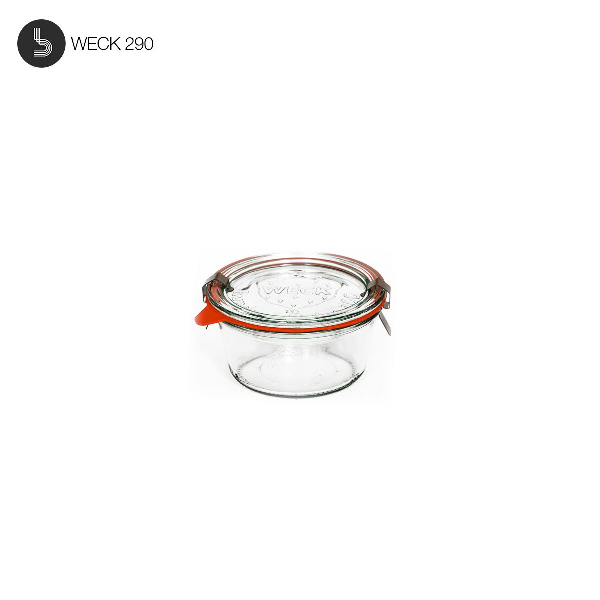 Pote de vidro hermético com boca larga Weck Mold 290ml