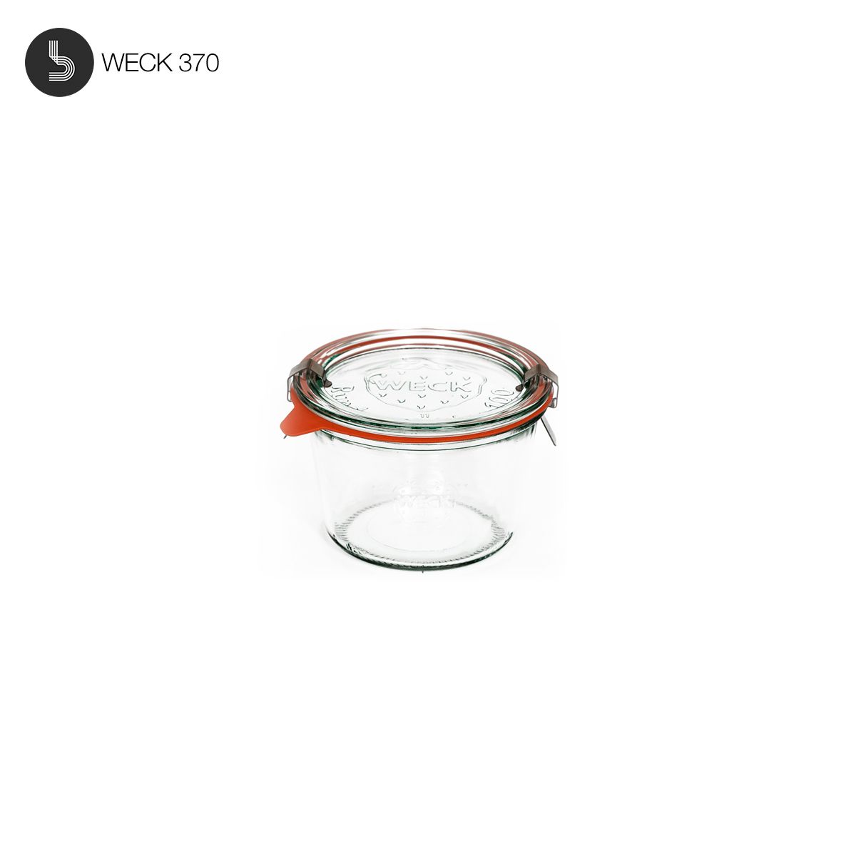 Pote de vidro hermético com boca larga Weck Mold 370ml