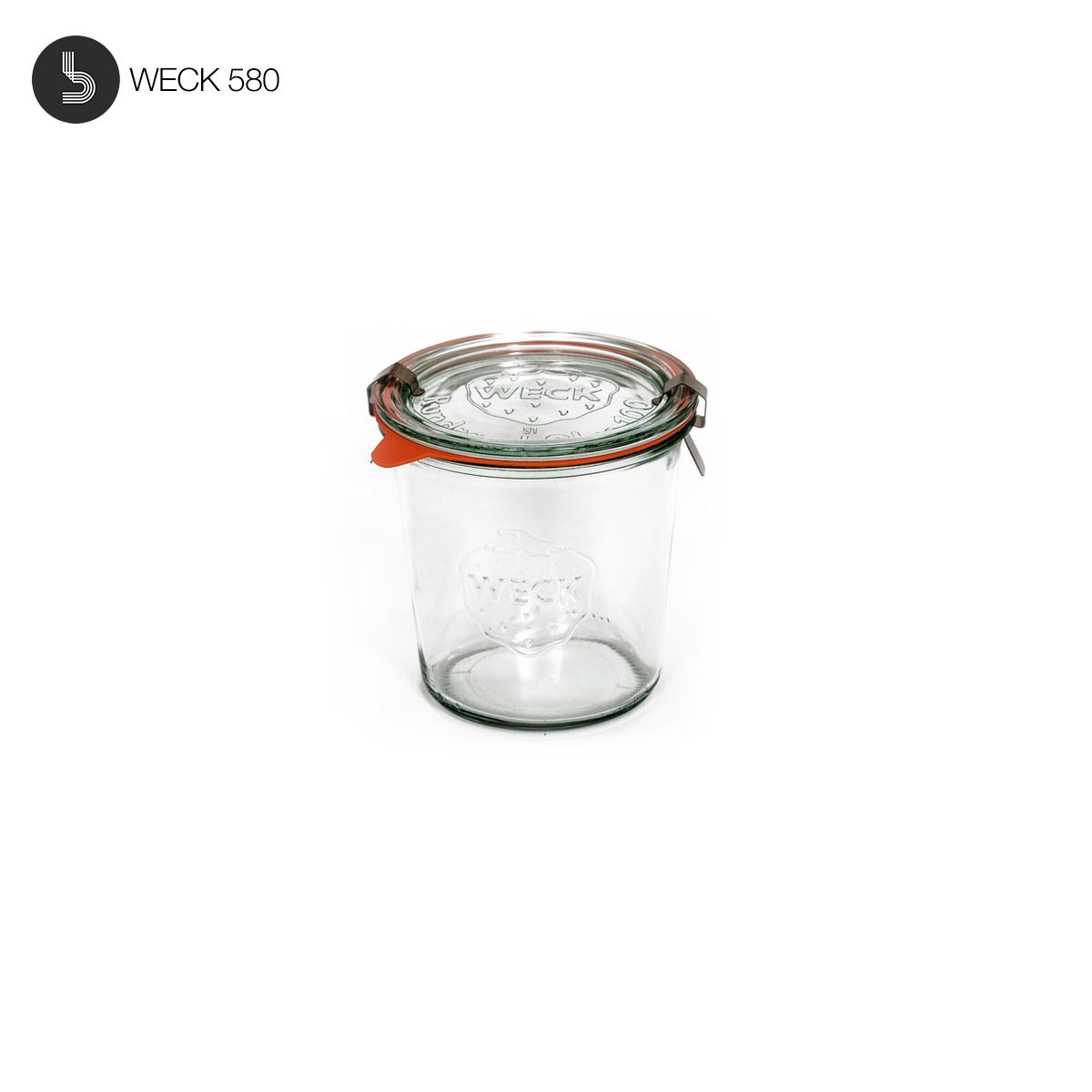 Pote de vidro hermético com boca larga Weck Mold 580ml